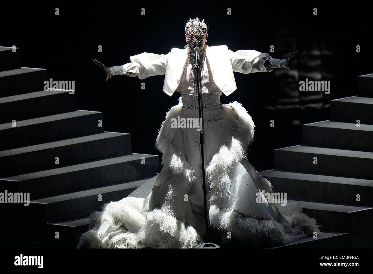 Sheldon Riley from Australia singing 'Not The Same' performs during the ...