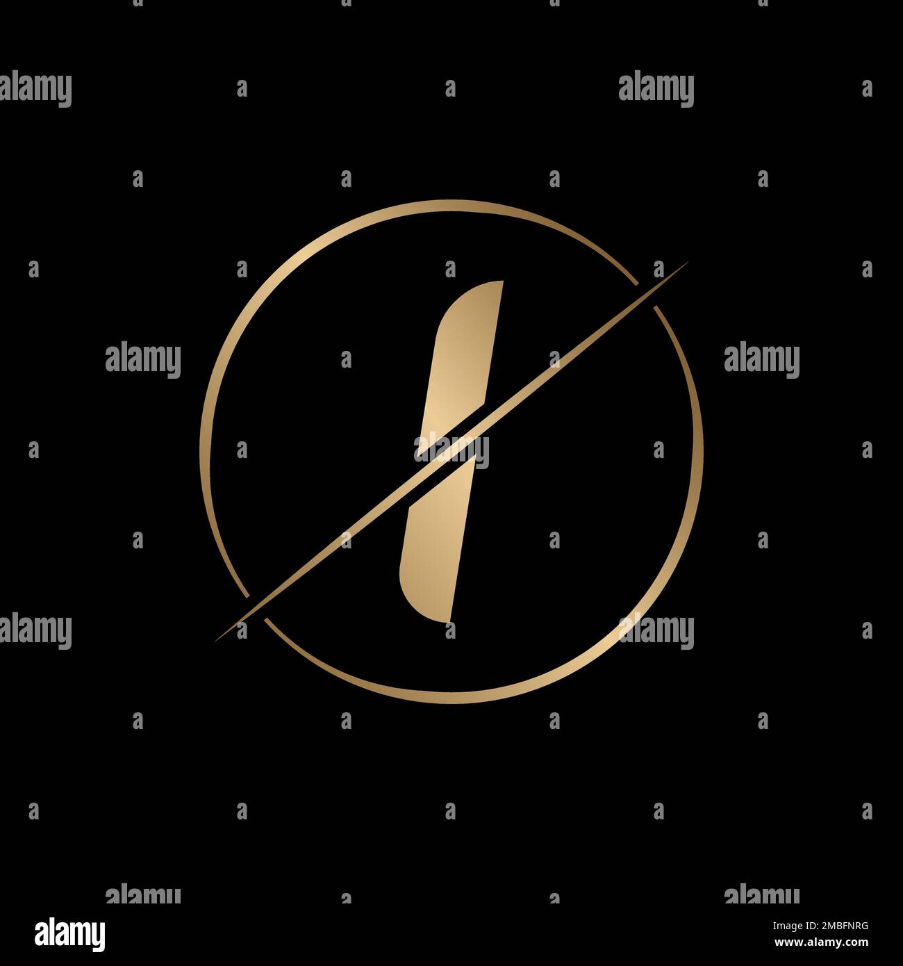 Sliced Letter I Logo With Circle Shape. Modern Creative I Logo Design ...