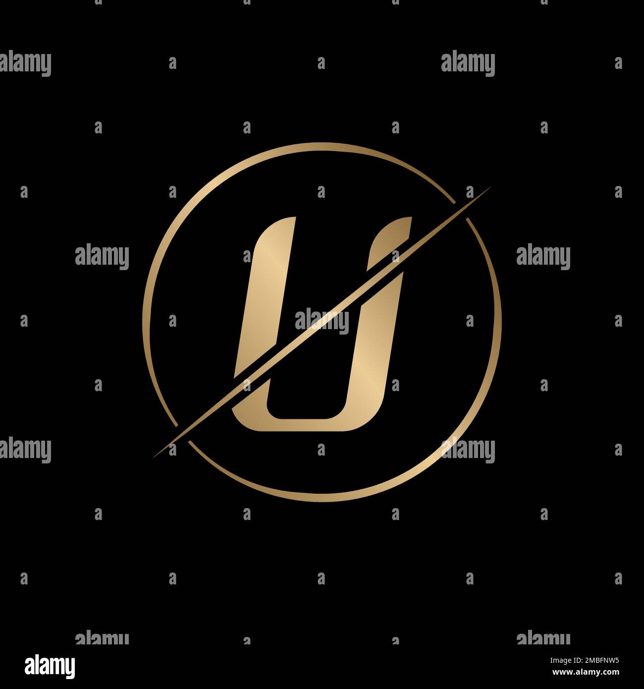 Sliced Letter U Logo With Circle Shape. Modern Creative U Logo Design ...