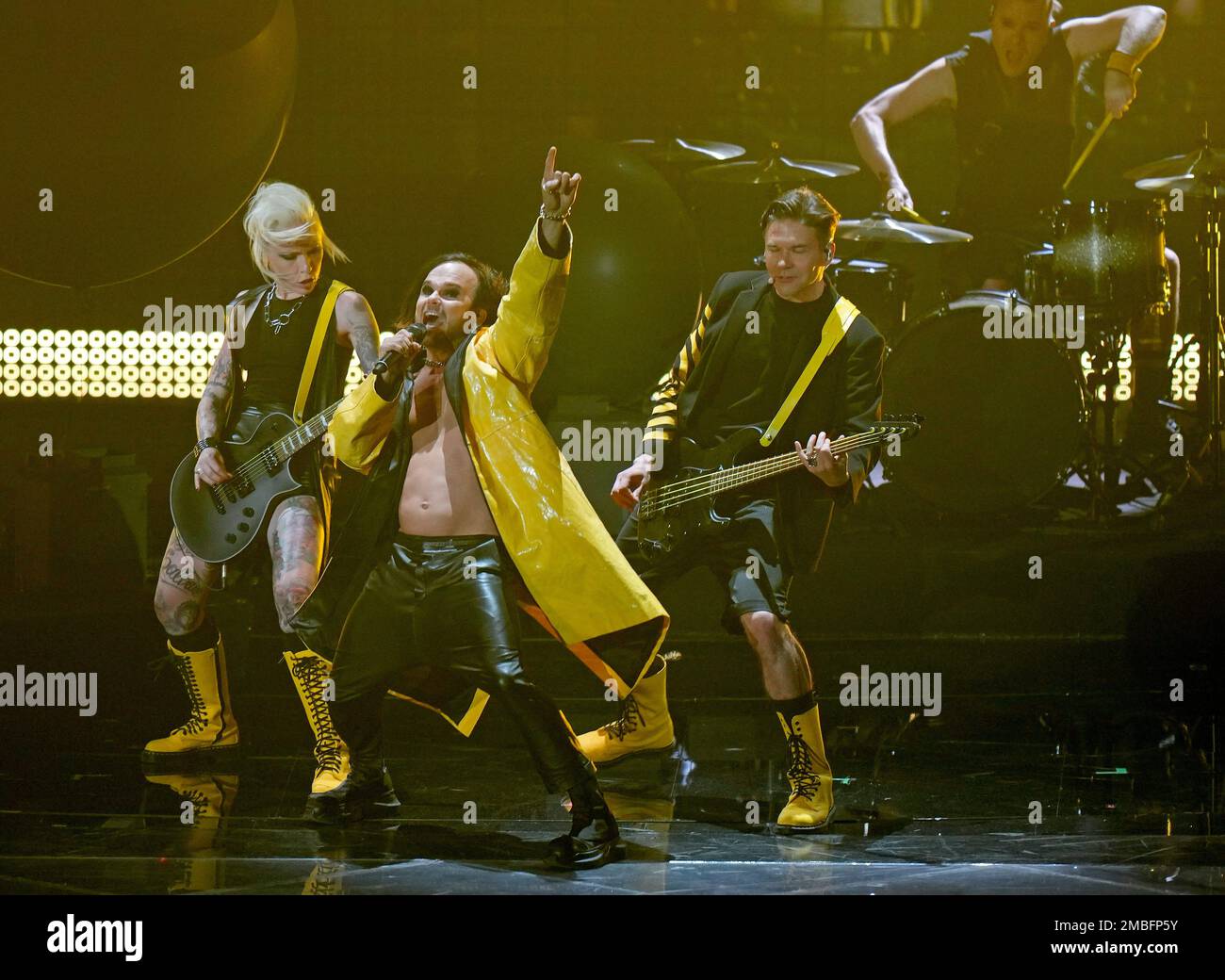 The Rasmus from Finland singing Jezebel perform during the Grand Final ...