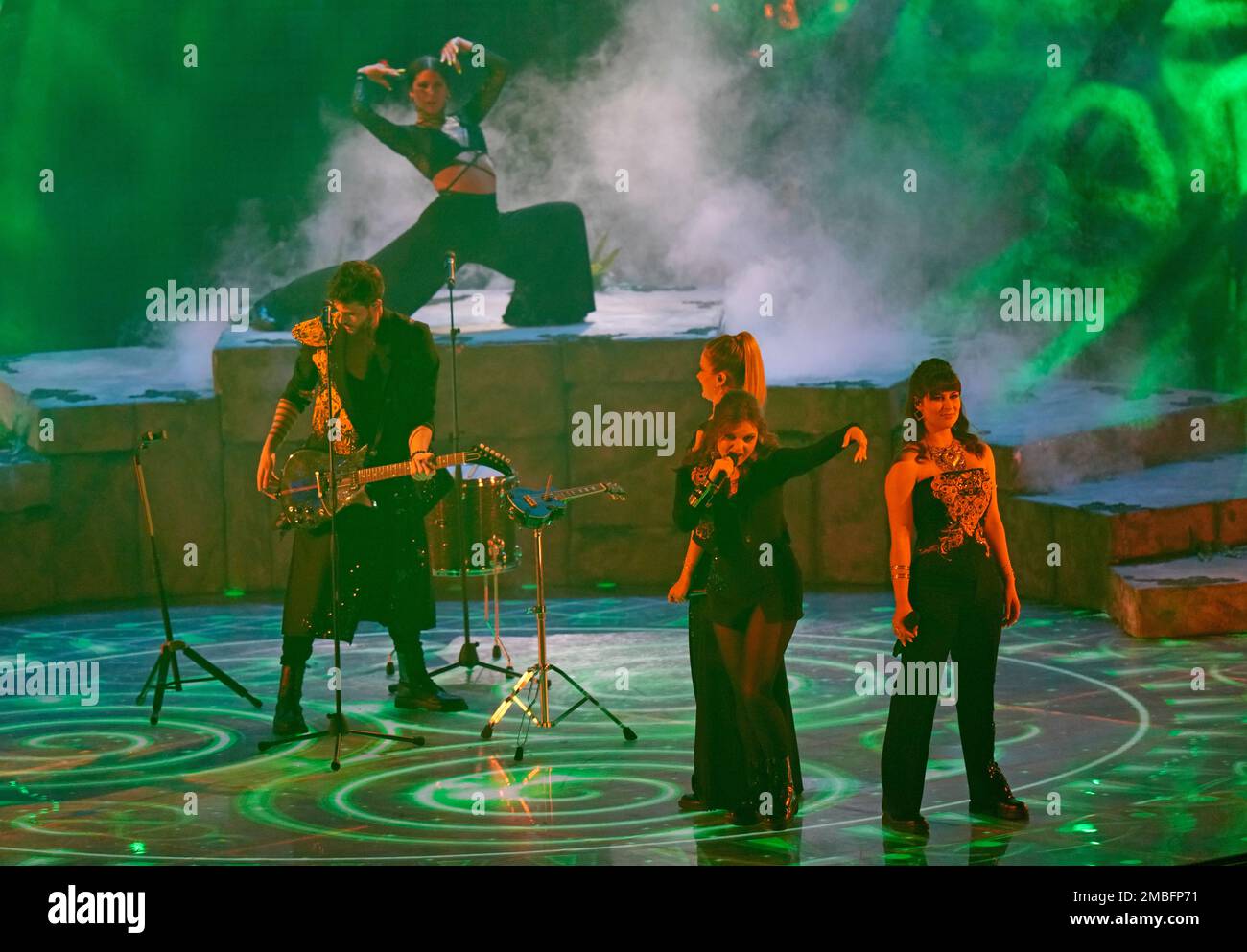 Alvan & Ahez from France singing Fulenn perform during the Grand Final ...