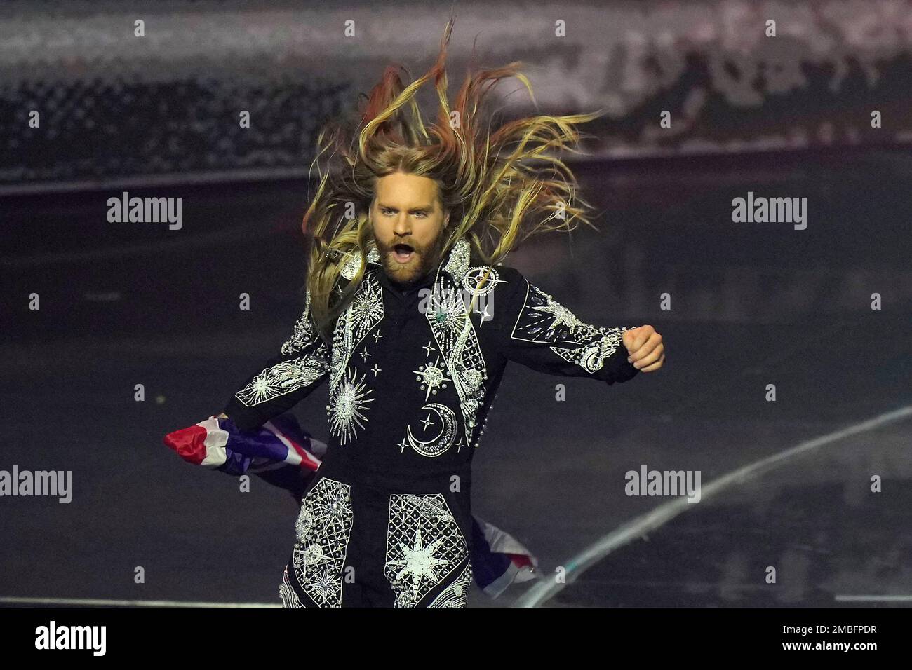 Sam Ryder from United Kingdom arrives for the Grand Final of the ...