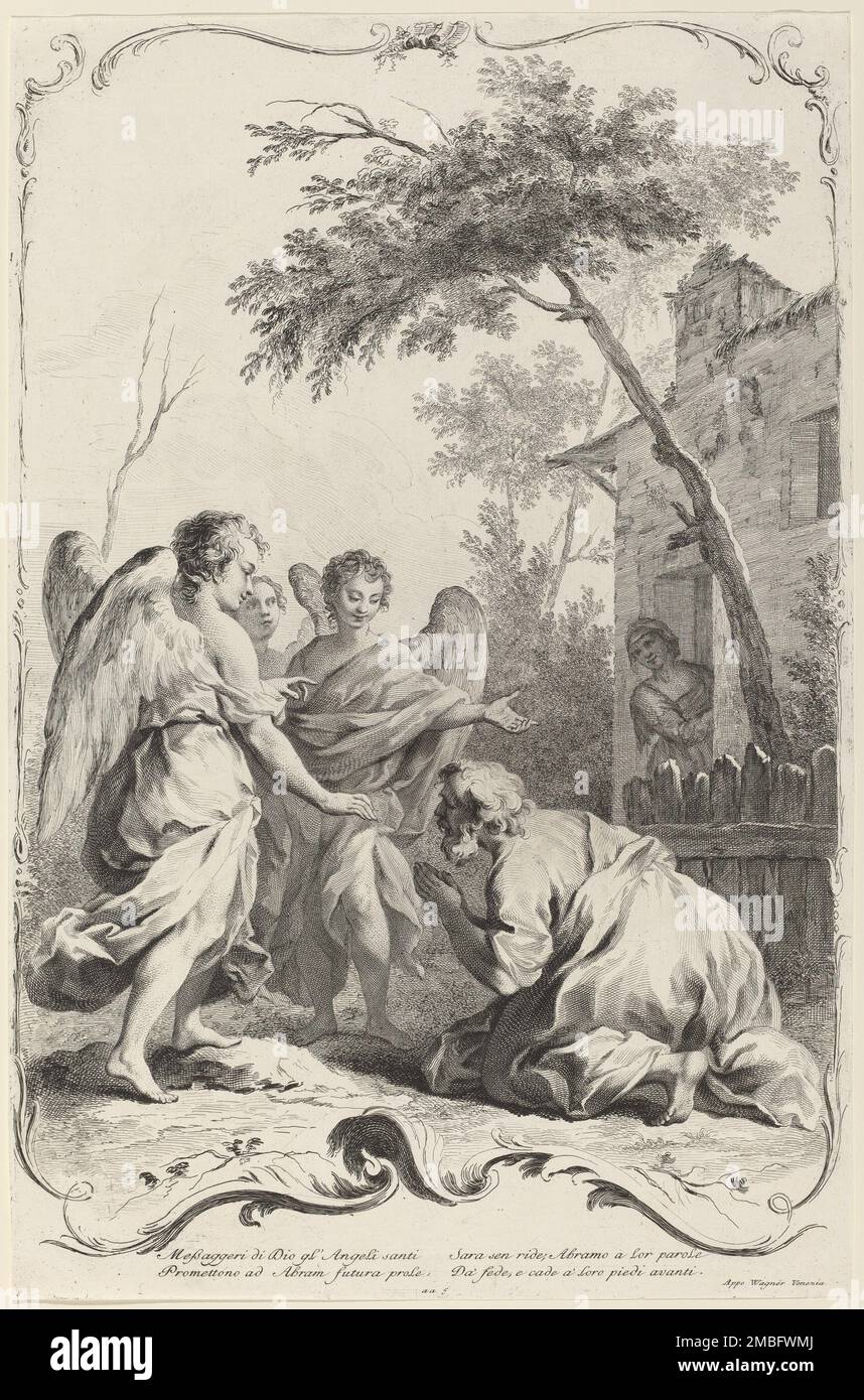 Abraham Kneeling before the Three Angels, c. 1745 Stock Photo - Alamy