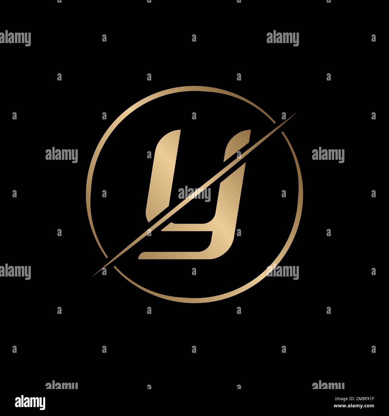 Sliced Letter Y Logo With Circle Shape. Modern Creative Y Logo Design ...