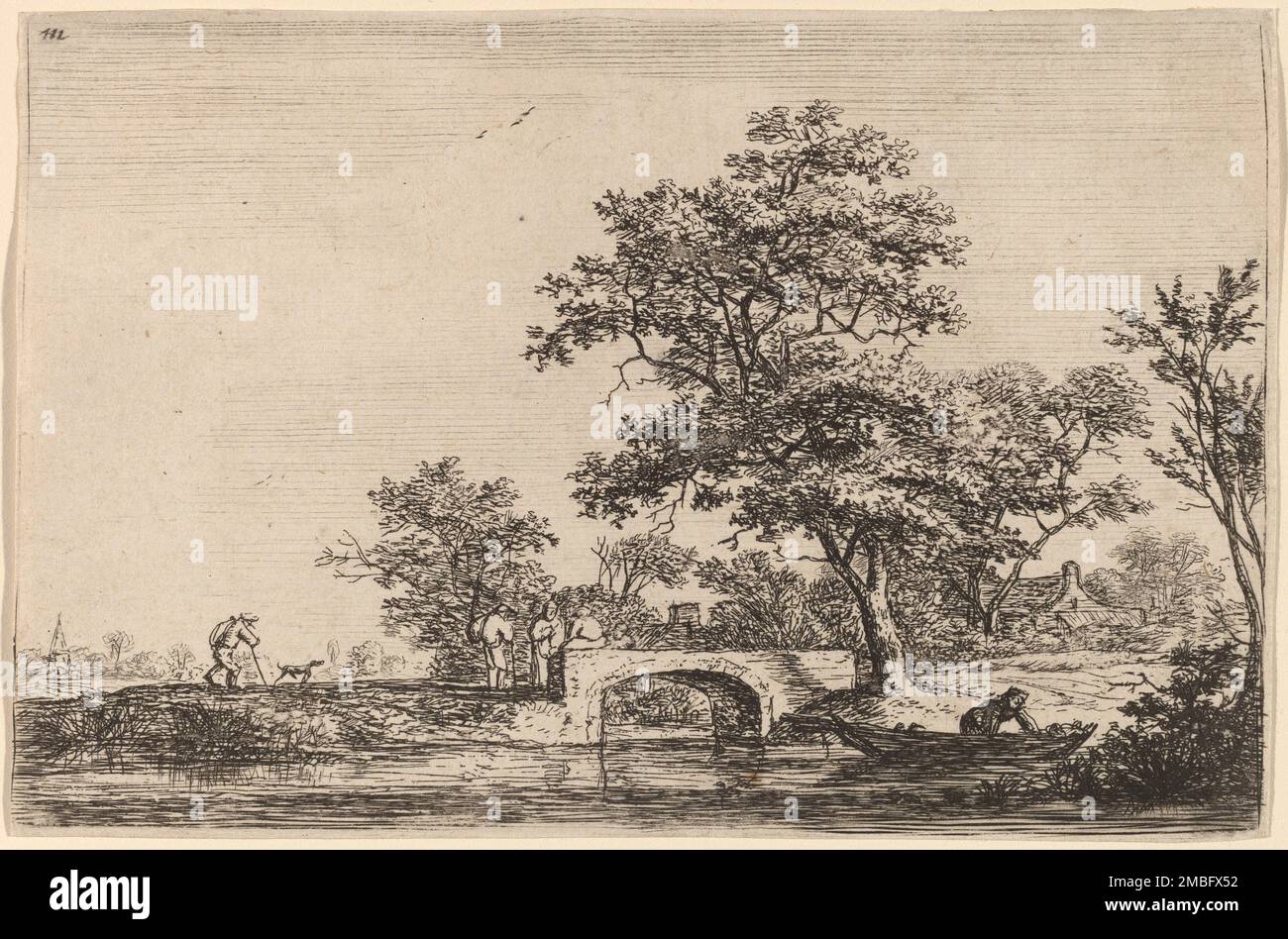 Four Men on a Stone Bridge Stock Photo - Alamy