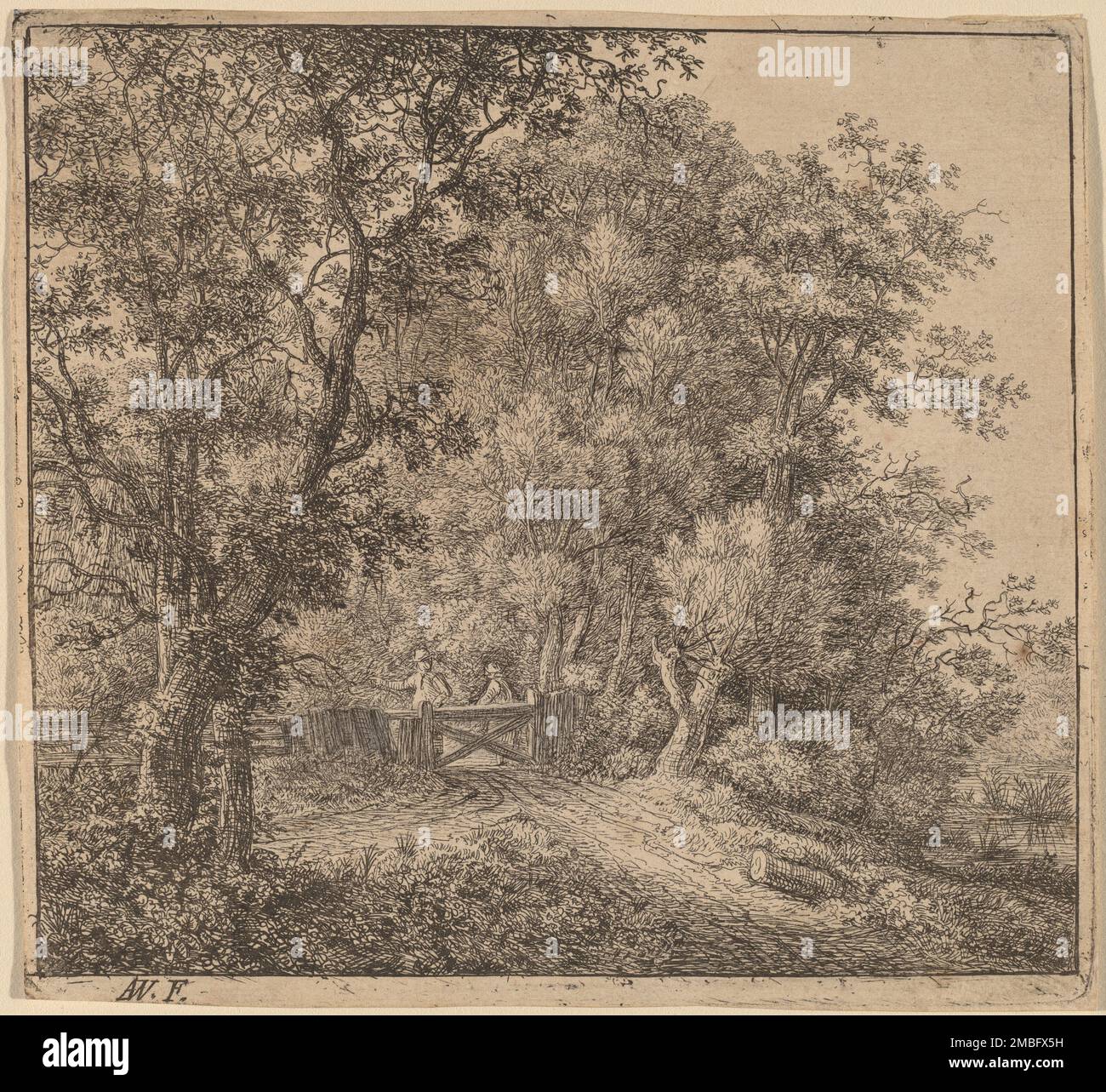 Two Men at a Gate Stock Photo - Alamy