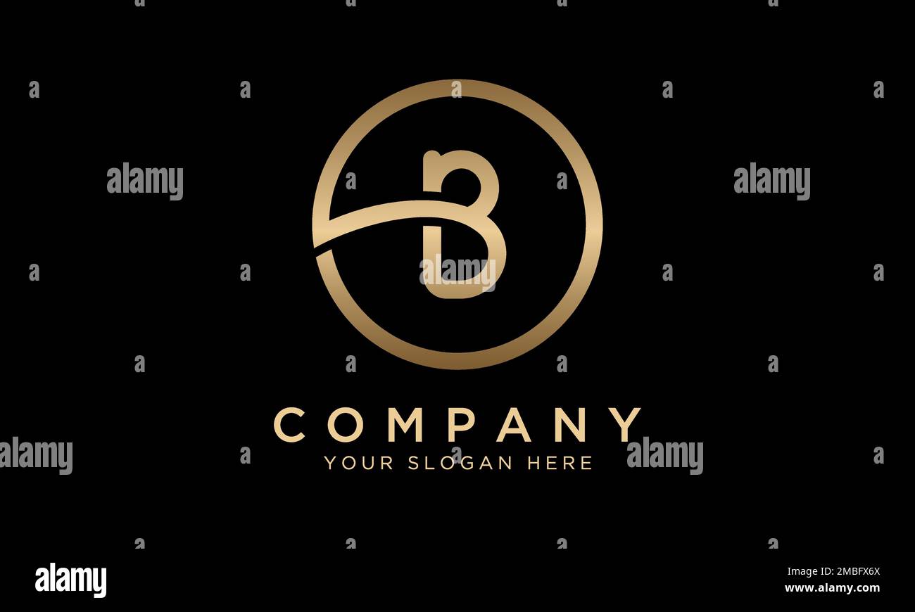 Letter b circle logo design hi-res stock photography and images - Alamy