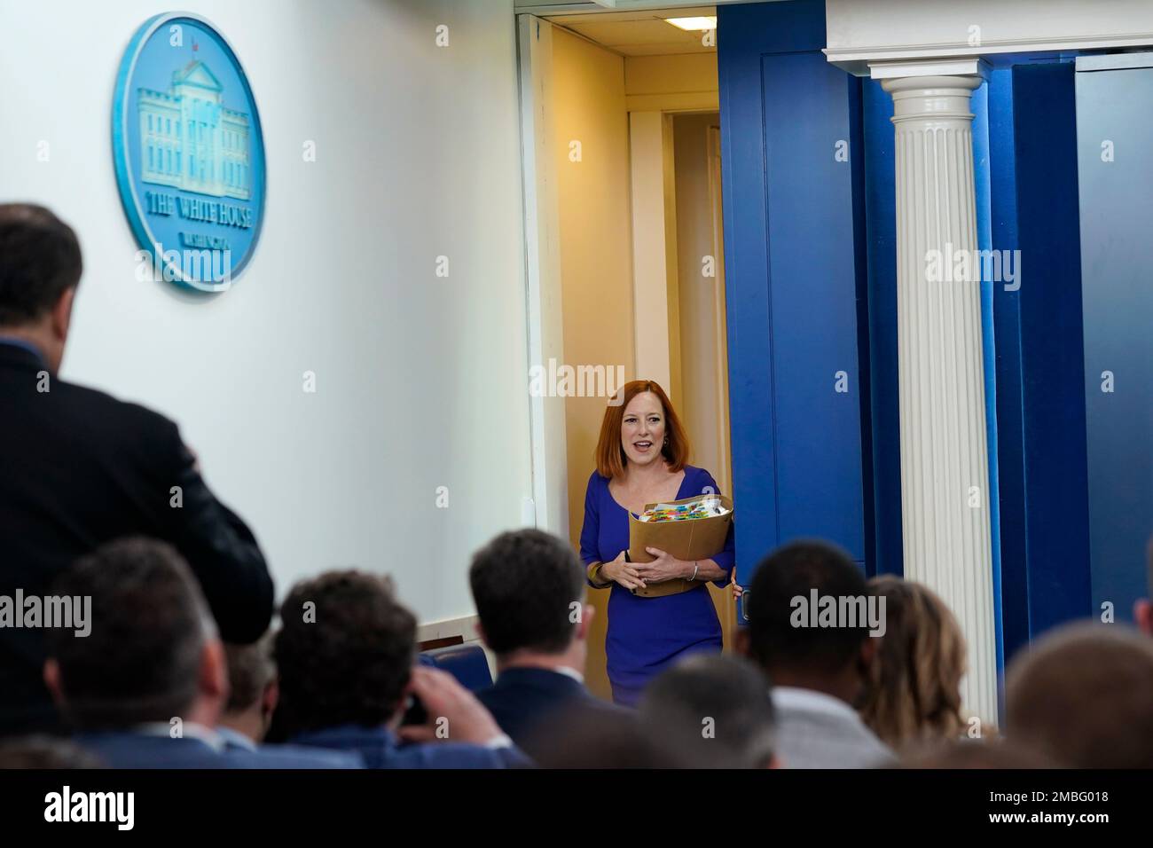 White House press secretary Jen Psaki arrive for her last briefing at ...