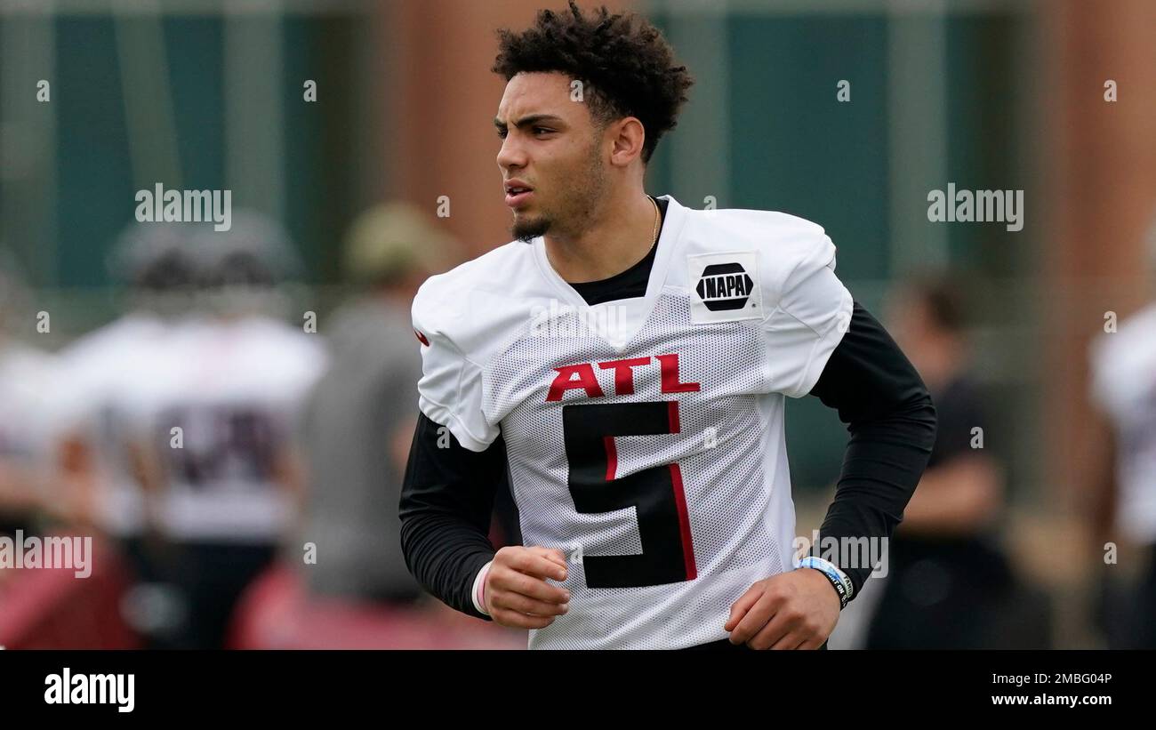 Atlanta Falcons wide receiver Drake London is shown during their NFL ...