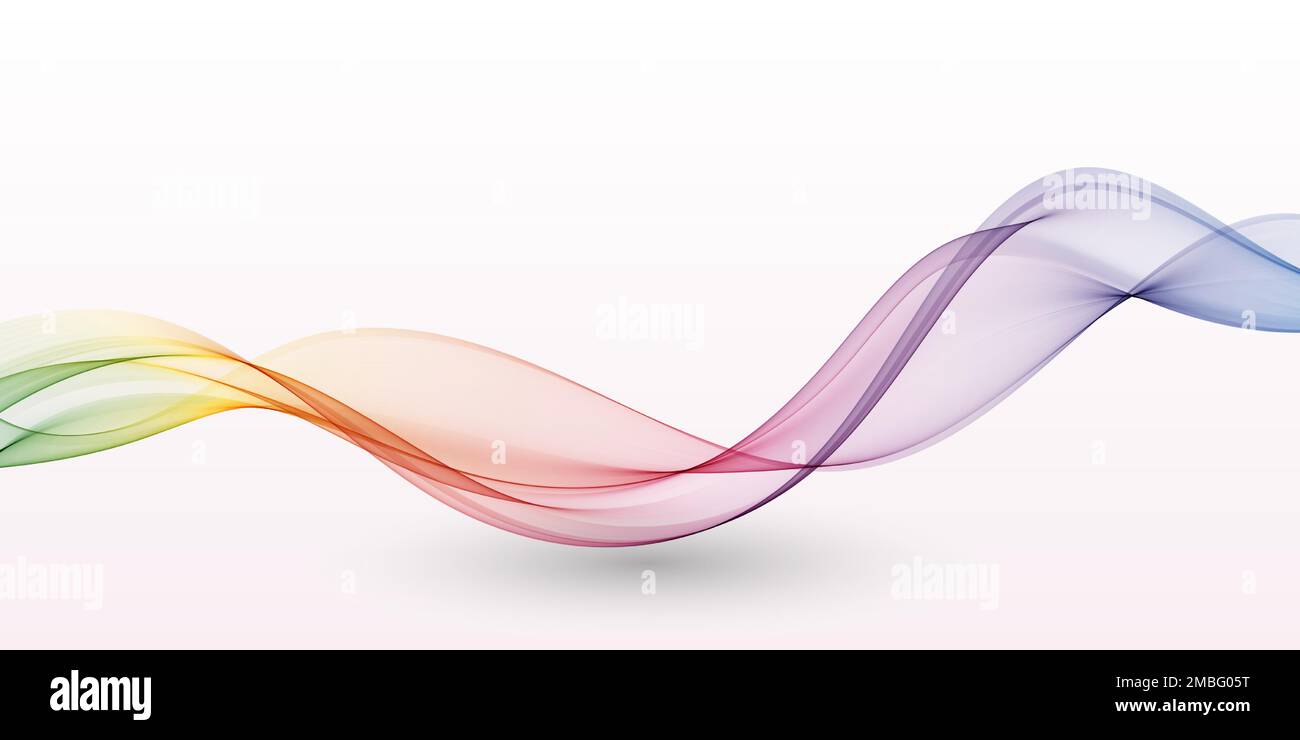 Colored transparent abstract wave flow. Wavy lines for brochure ...