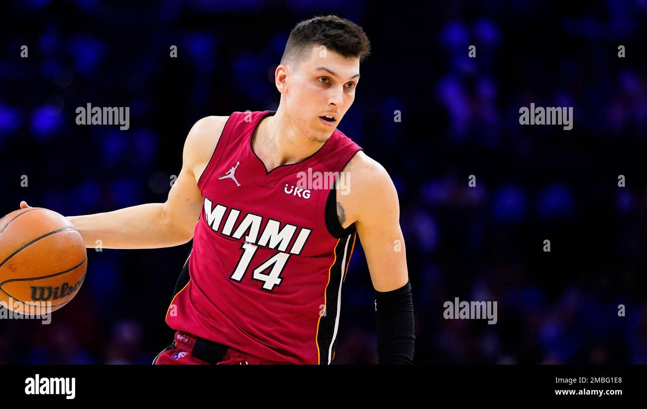 Miami Heat's Tyler Herro plays during the first half of Game 6 of an ...