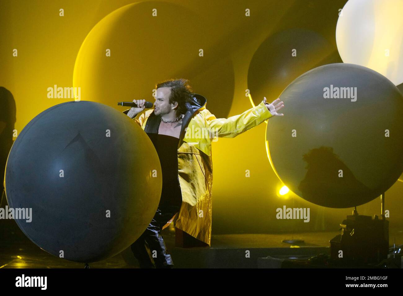 The Rasmus from Finland singing 'Jezebel' performs during the final ...