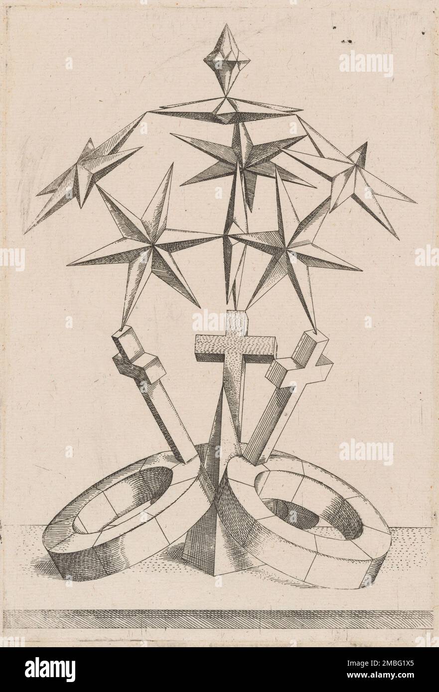 A Perspective of Seven Stars Balanced on Three Crosses, 1567 Stock ...