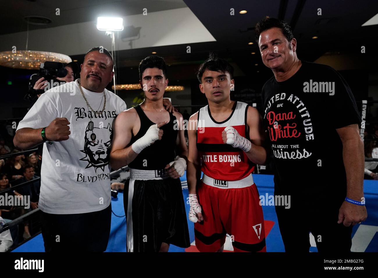 Jonathan Barajas, second from left, and Emmanuel Pacquiao, second from ...
