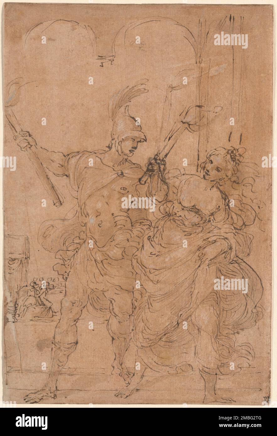 Alexander and Thaïs Setting Fire to Persepolis, probably c. 1592 Stock ...