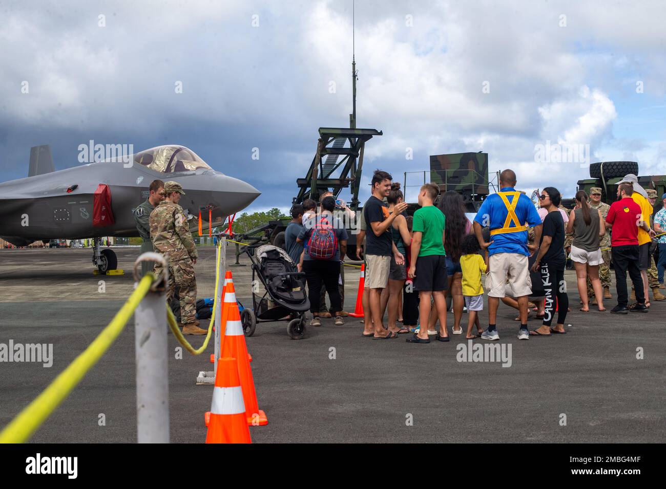 Palauan locals attend an F-35 Lightning II static display during ...