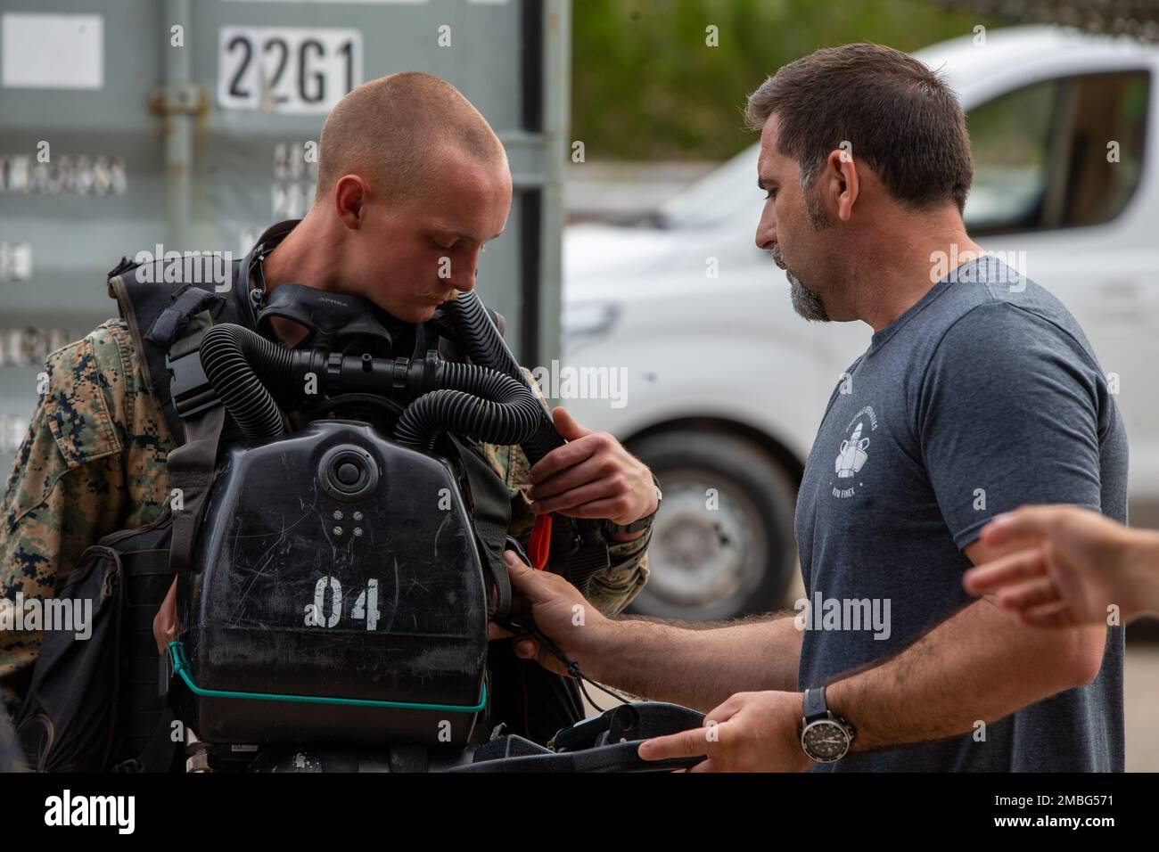 A U.S. Marine with 2d Reconnaissance Battalion, 2d Marine Division, and ...