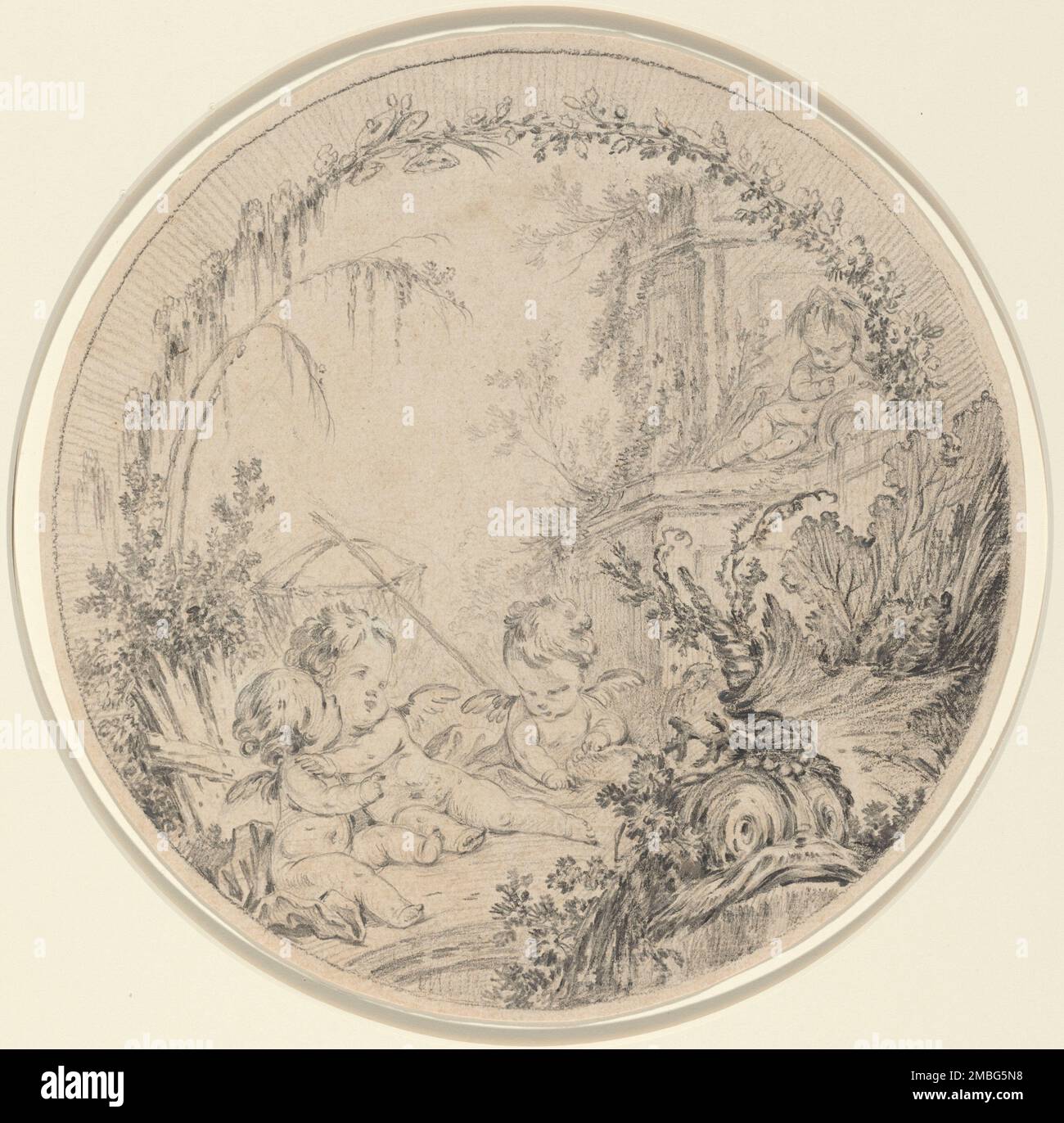 Three putti drawing hi-res stock photography and images - Alamy