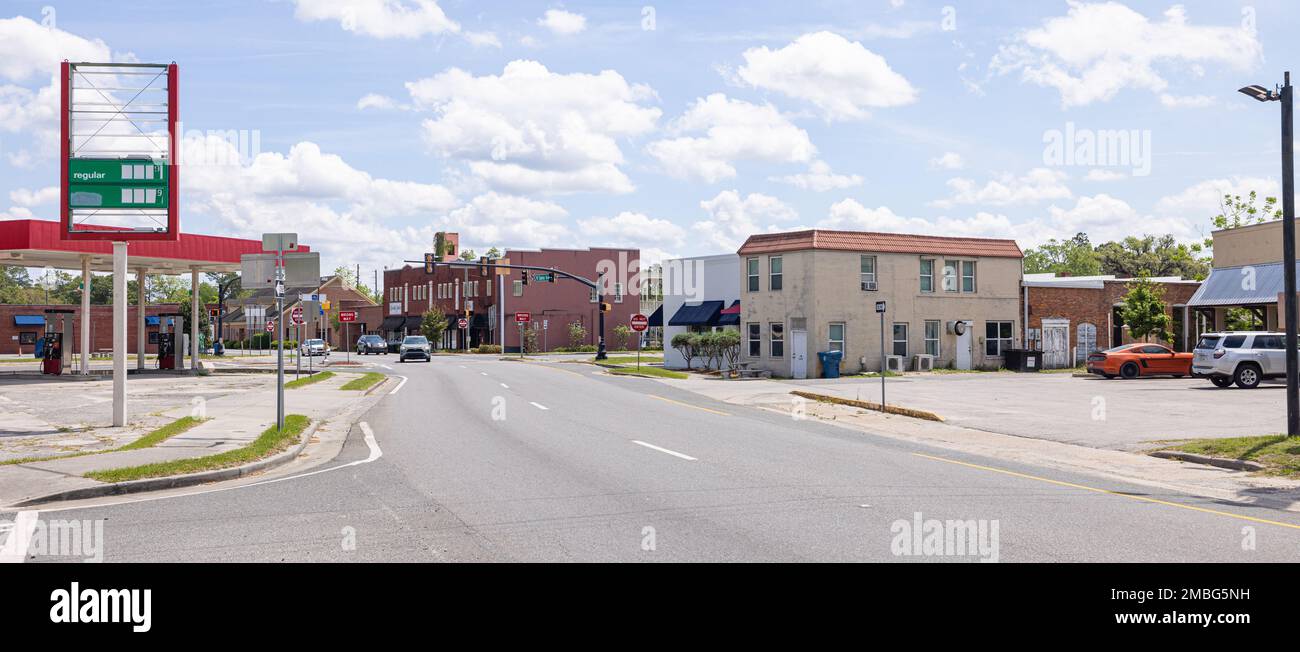 Homerville, Georgia, USA - April 17, 2022: The old business district on ...