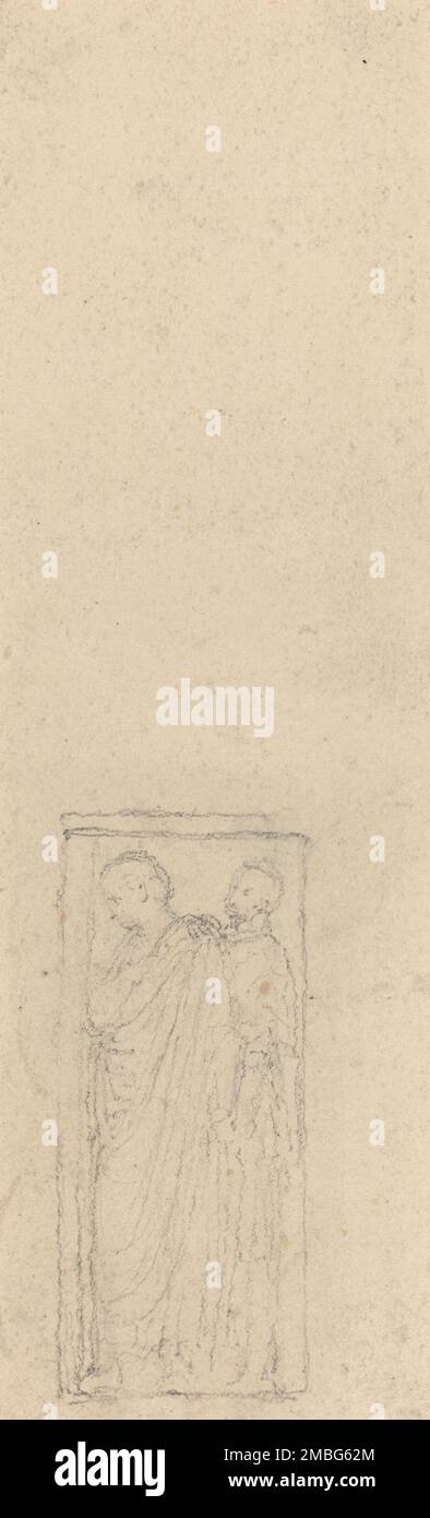 Relief with Two Cloaked Figures Stock Photo - Alamy