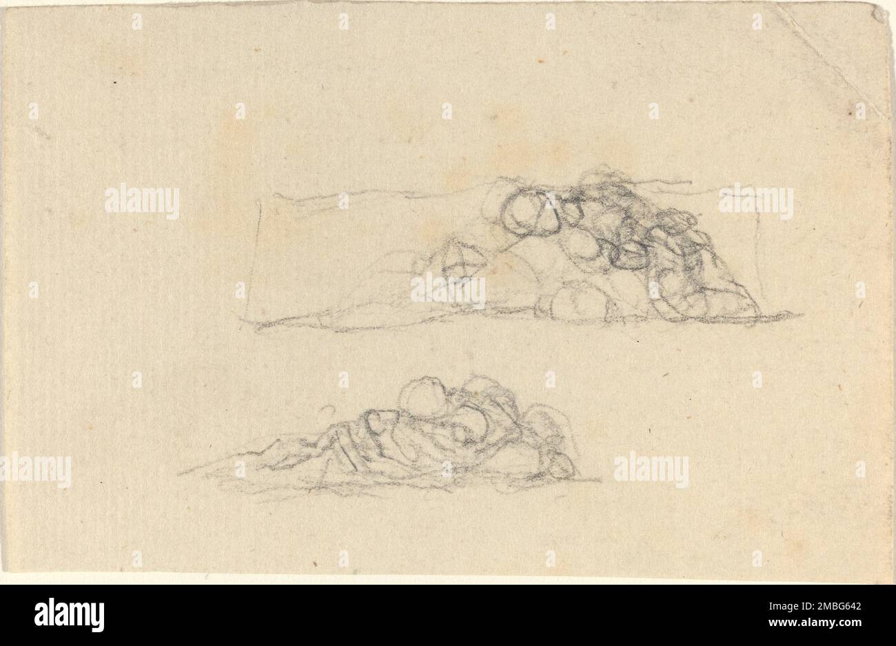 Two Groups of Huddled Figures Stock Photo - Alamy