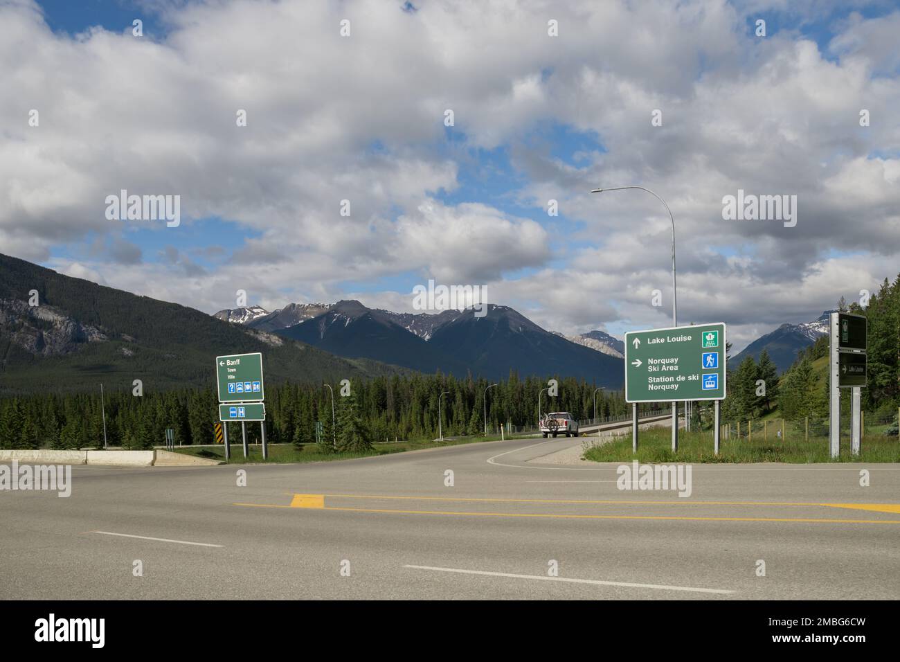 Highway in mountains Trans Canada Highway with a perfect asphalt at ...