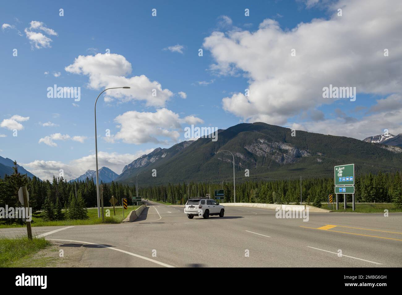 Highway in mountains Trans Canada Highway with a perfect asphalt at ...