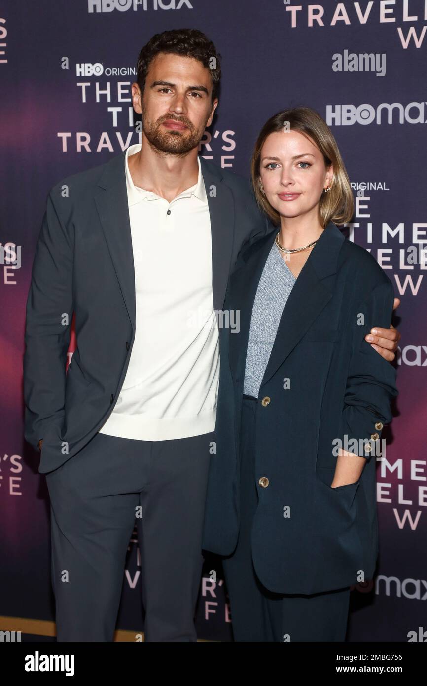 Actors Theo James, left, and Ruth Kearney, right, attend the premiere ...