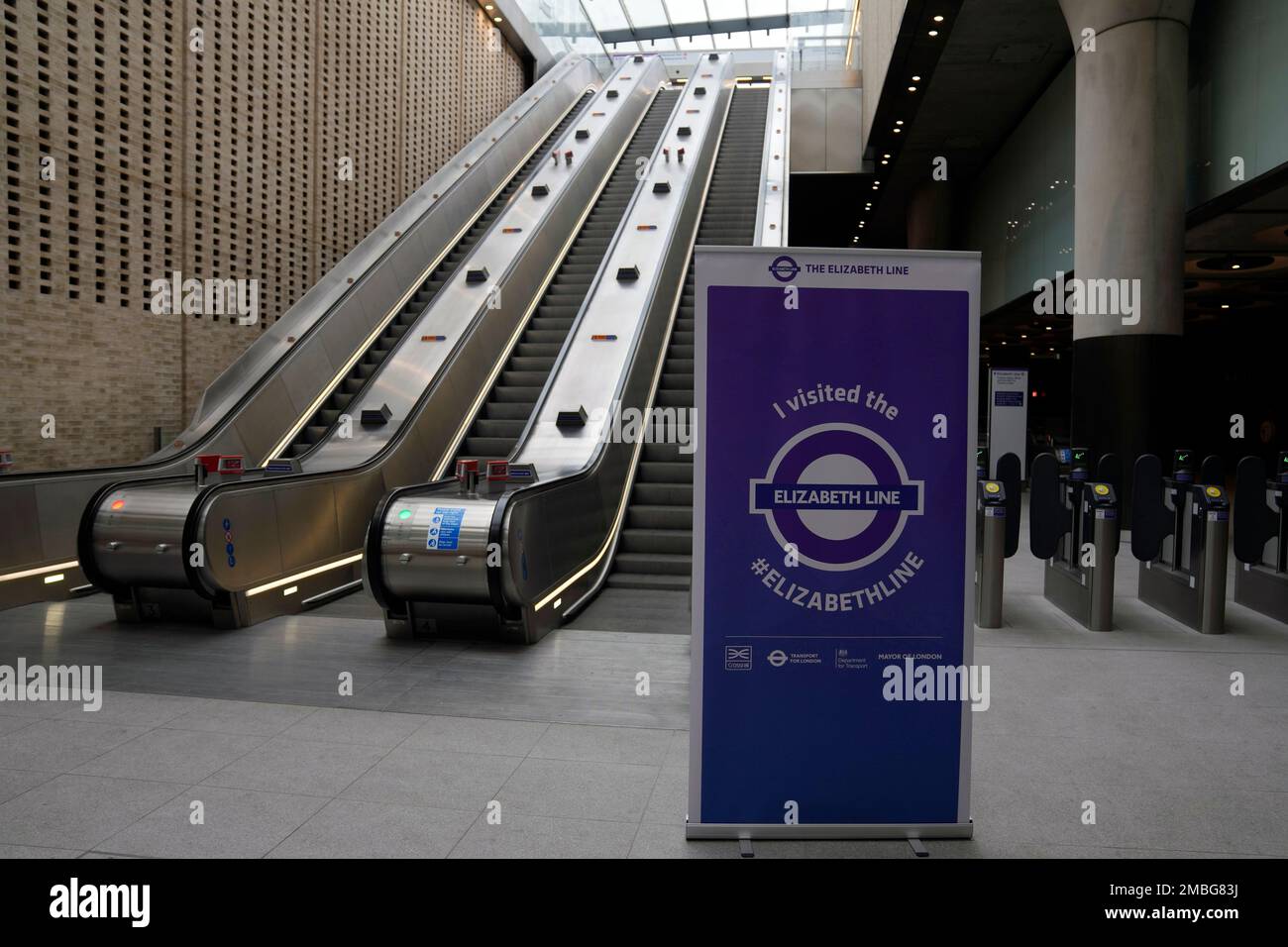 Signs for the new Elizabeth Line entrance at Paddington for the new ...