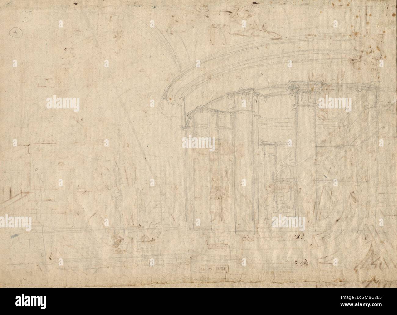 Architectural Fantasy on a Round Temple Enclosed with an Ambulatory ...