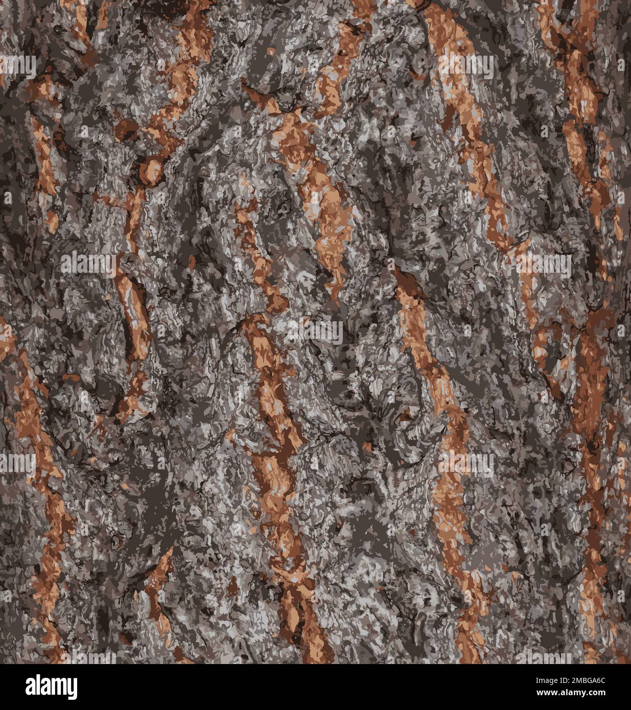 Realistic illustration of ginkgo biloba tree bark. Tree bark background ...