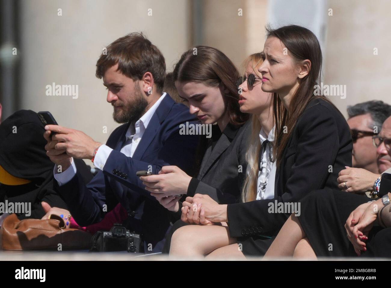 Kateryna Prokopenko, center, wife of Azov Commander Denys Prokopenko ...
