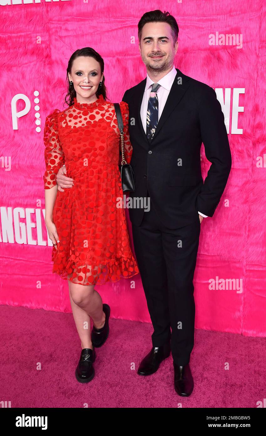 Cast member Matt Spicer, right, and Sarah Ramos arrive at the Los ...