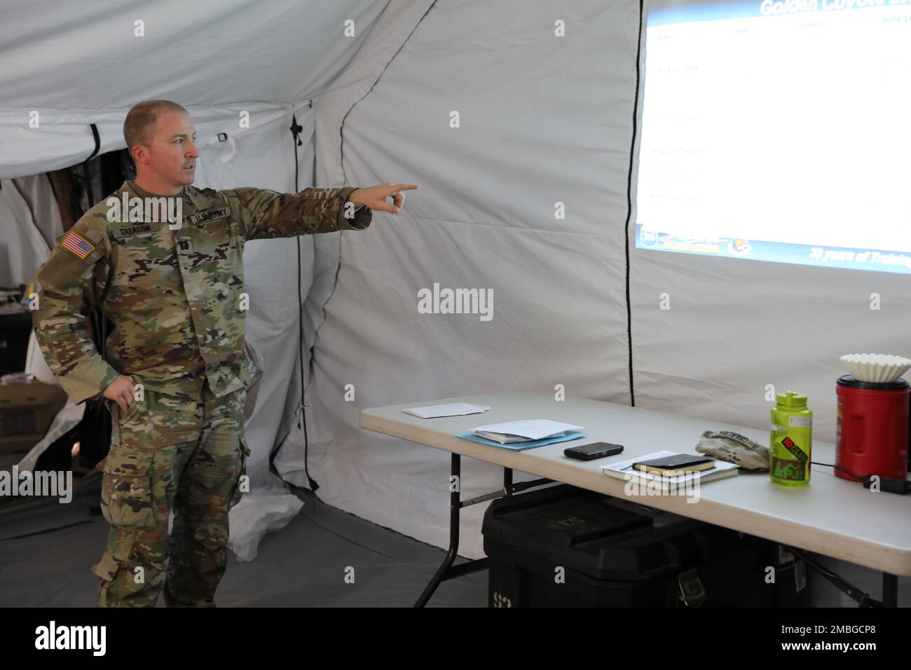 U.S. Army Cpt. Travis Grealish assigned to 495th Combat Sustainment ...