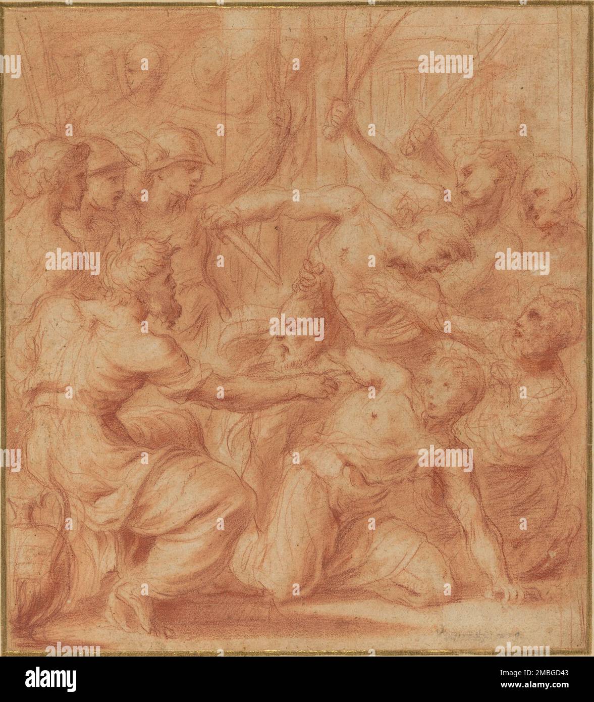 David Offering the Head of Goliath to King Saul Stock Photo - Alamy