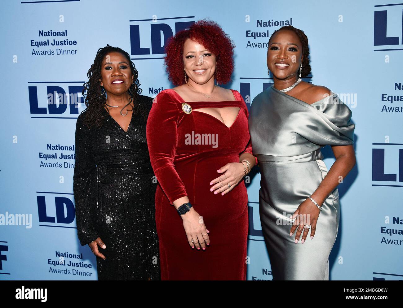 Honorees Sherrilyn Ifill, left, and Nikole Hannah-Jones pose with NAACP ...