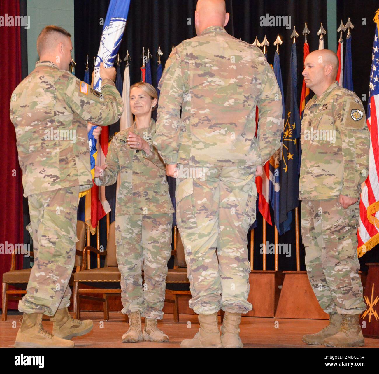 Col. John Popiak, Cyber Protection Brigade commander, passes the guidon ...