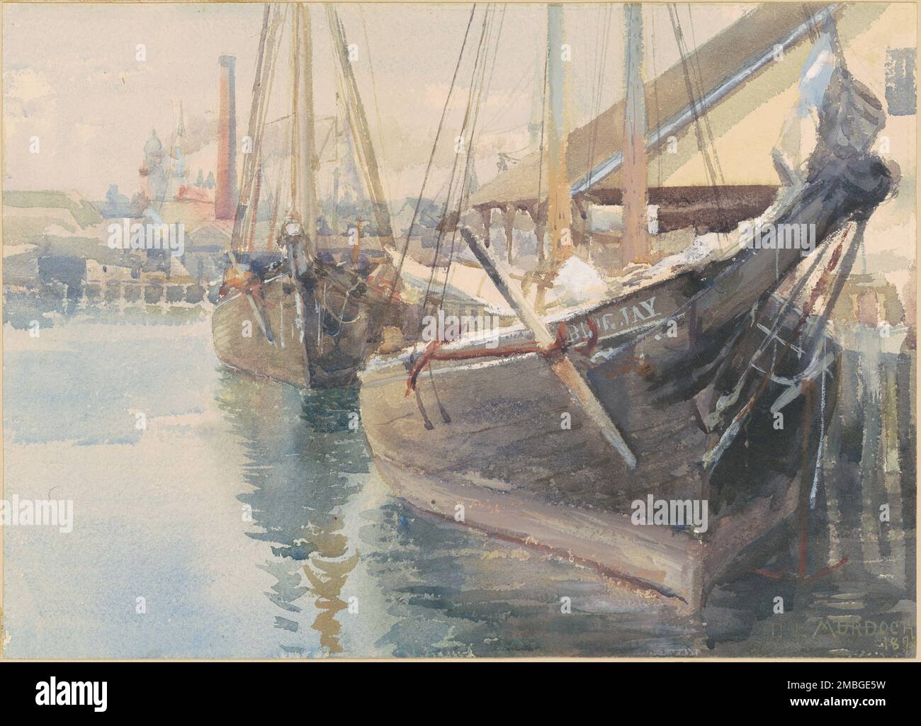 Ships at the Dock, 1893 Stock Photo - Alamy