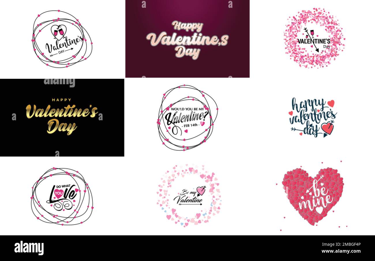 Pink October logo with hearts calligraphy lettering isolated on white ...