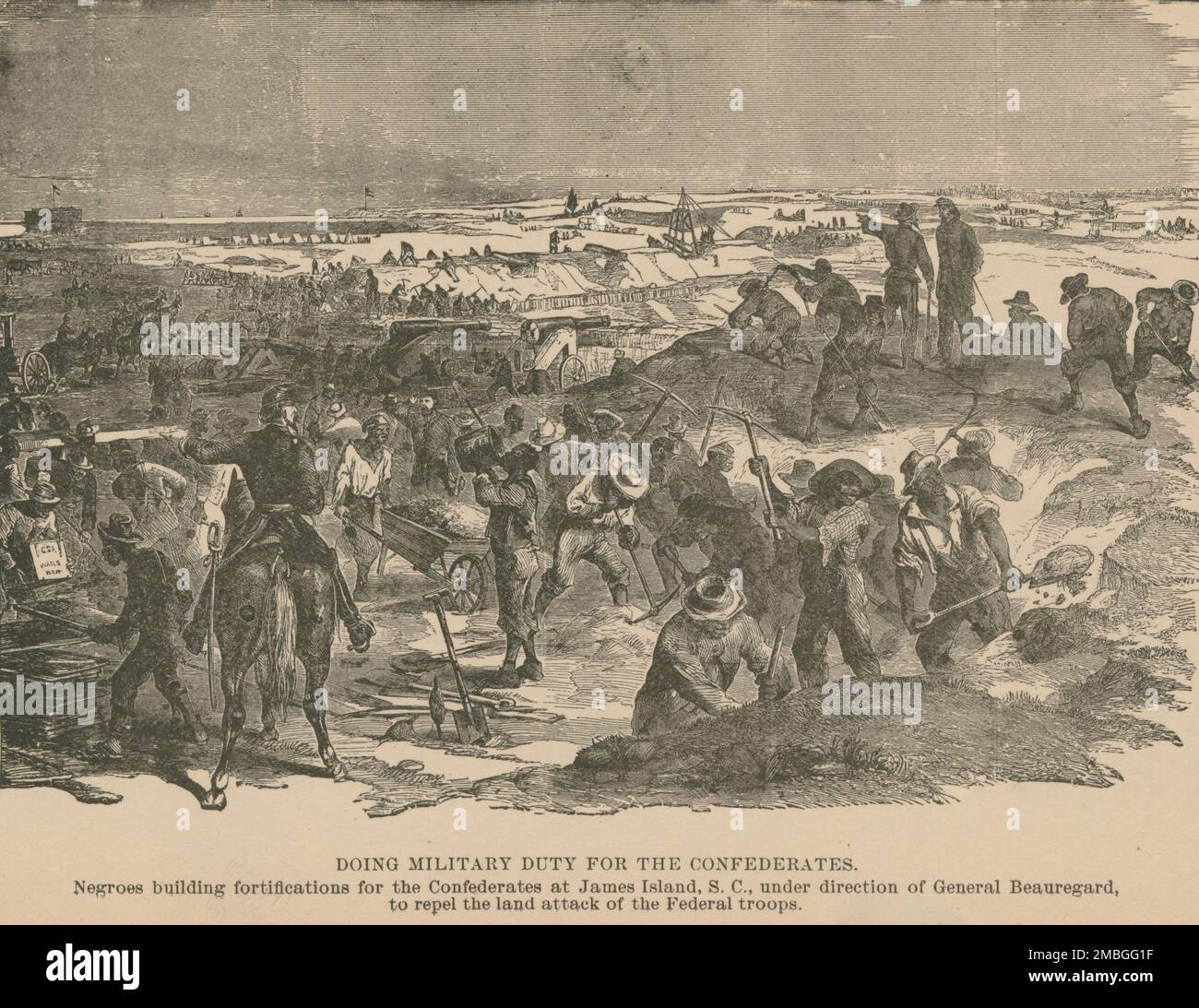 Slaves building Confederate Army fortifications at James Island ...