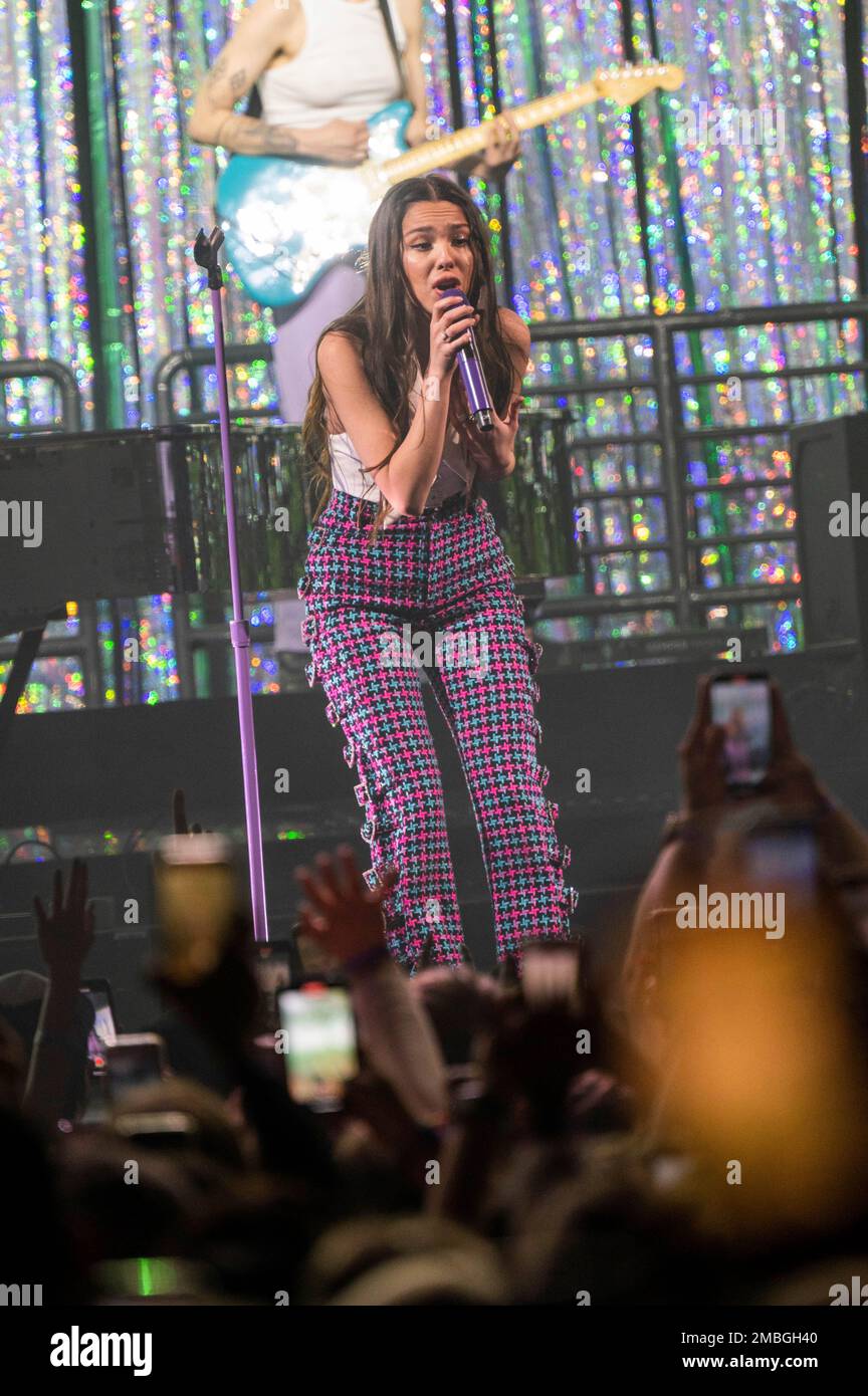 Olivia Rodrigo performs during the Sour Tour at the Coca-Cola Roxy on ...
