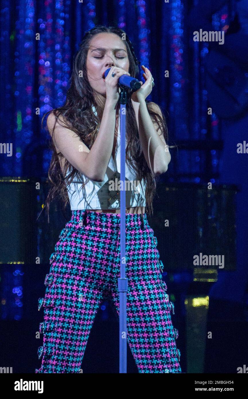 Olivia Rodrigo performs during the Sour Tour at the Coca-Cola Roxy on ...