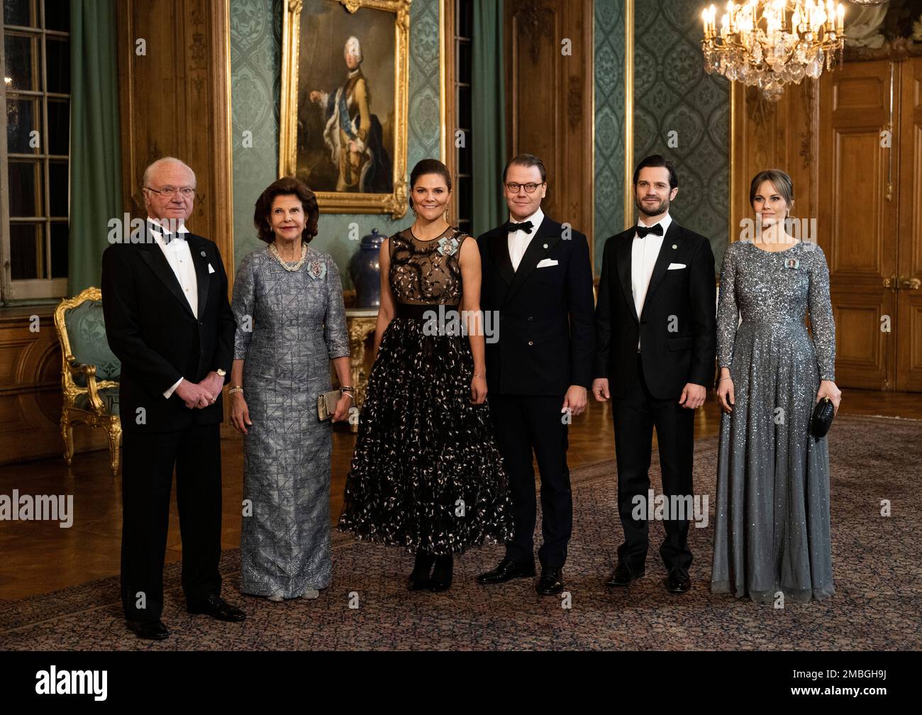 King Carl Gustaf, Queen Silvia, Crown Princess Victoria, Prince Daniel ...