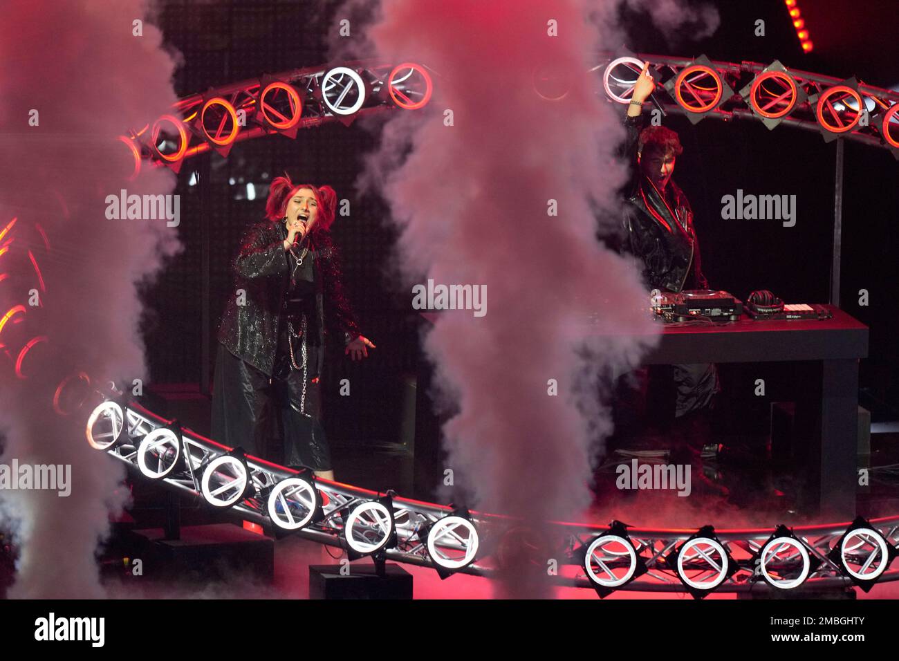 LUM!X and Pia Maria from Austria performs Halo during rehearsals at the ...