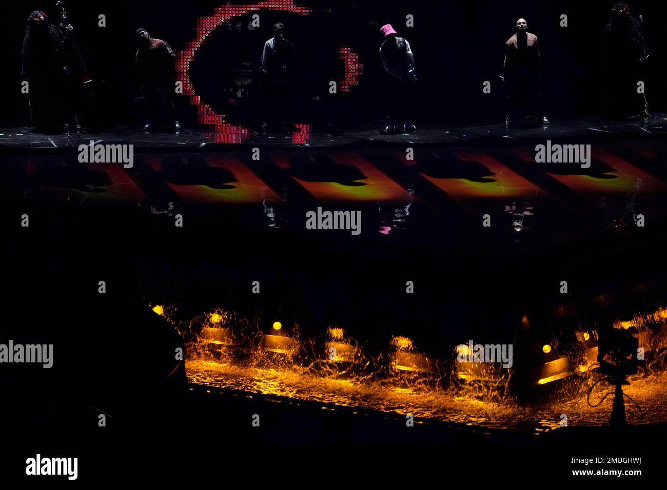 Kalush Orchestra from Ukraine singing Stefania perform during ...