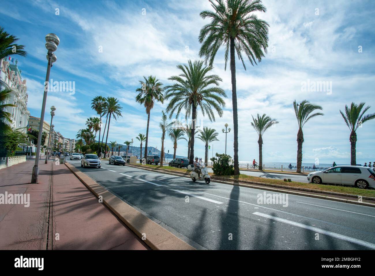 Embankment of French Riviera and warm Mediterranean Sea . Beach along ...