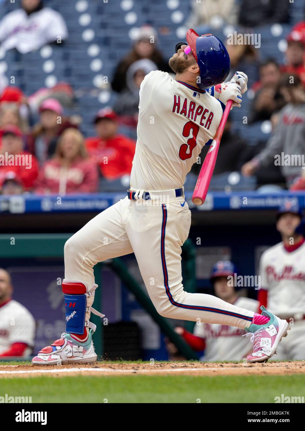 Philadelphia Phillies' Bryce Harper (3) in action during a game against ...