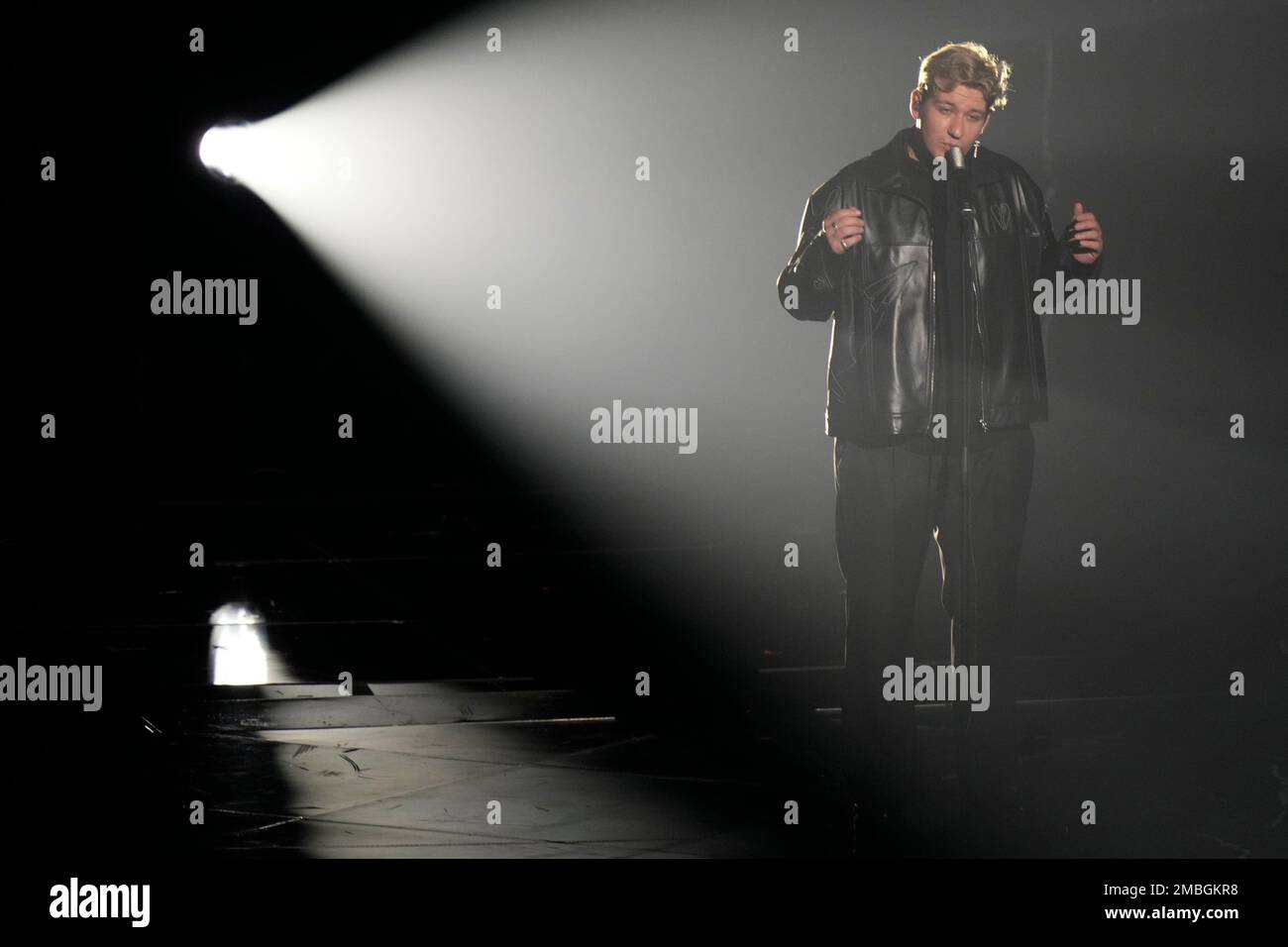 Marius Bear from Switzerland singing Boys Do Cry performs during ...