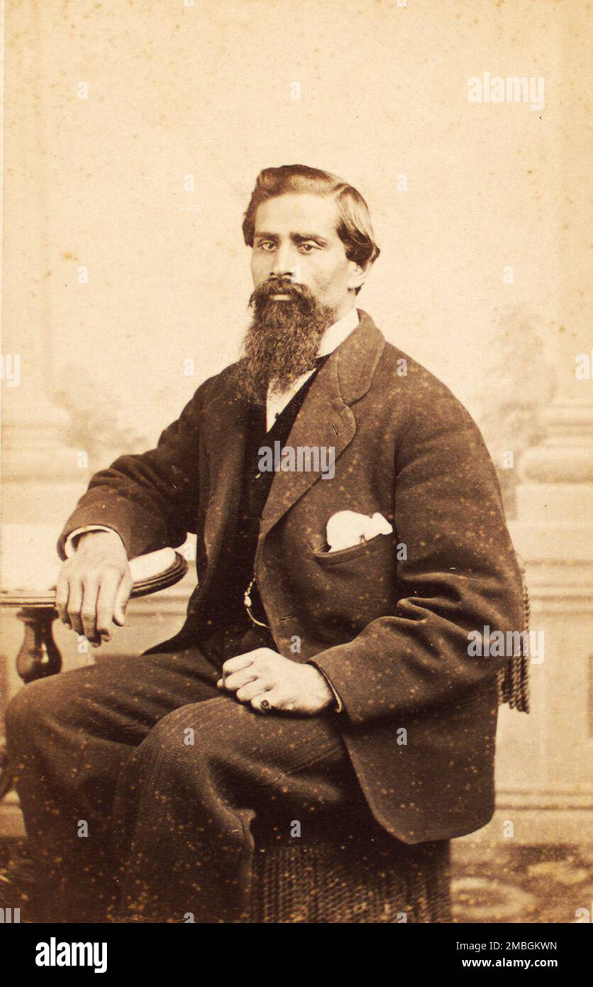 Studio protrait of unidentified man dated July 3, 1868 Stock Photo - Alamy