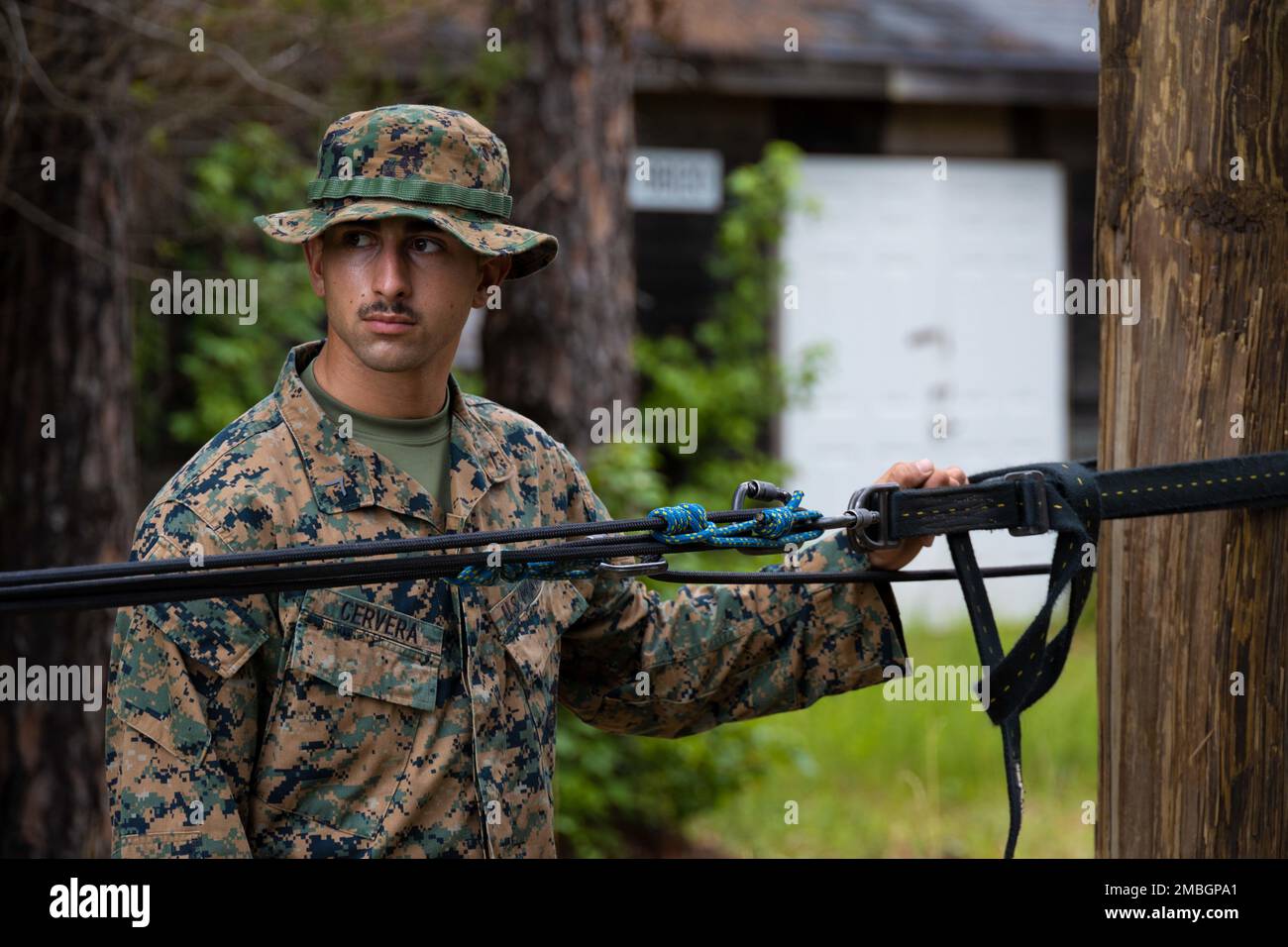 U.S. Marine Corps PFC Nicholas Cervera, with Marine Corps Engineer ...